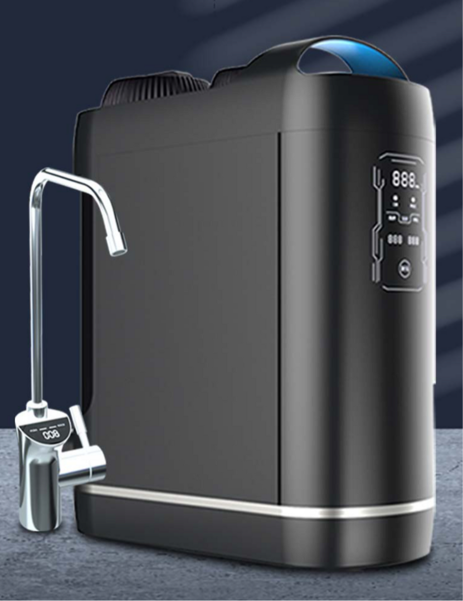 Ecosoft Standard reverse osmosis filter on metal rack with pump and